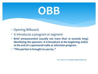 COMMON BROADCASTING TERMS IN RADIO & TV | PPTX