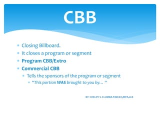 COMMON BROADCASTING TERMS IN RADIO & TV | PPTX