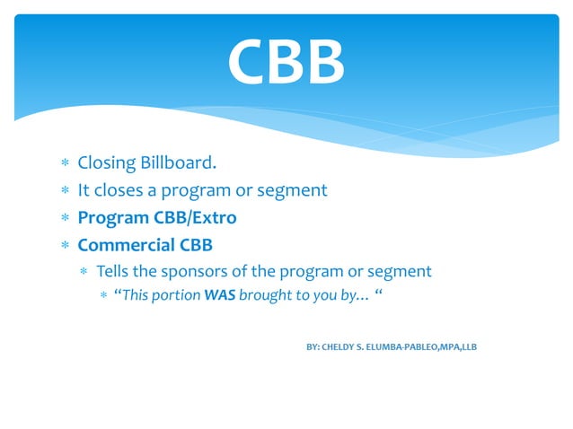 COMMON BROADCASTING TERMS IN RADIO & TV | PPTX | Music | Entertainment