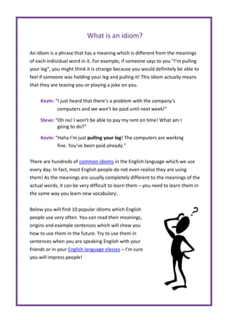 Common english-idioms | PDF