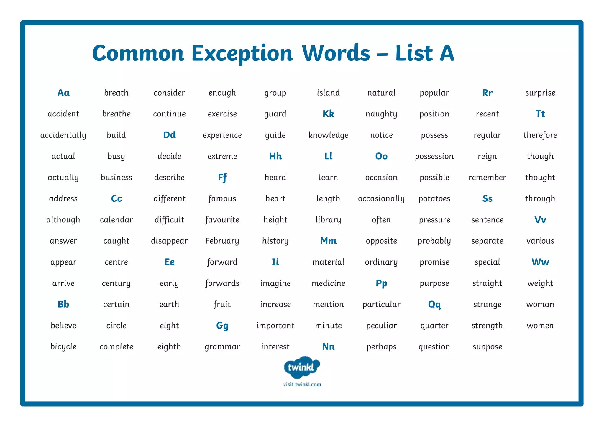 common-exception-words-word-mat-list-a.docx