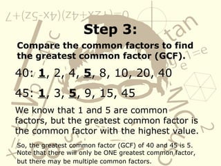 Common Factors And Greatest Common Factor | PPT