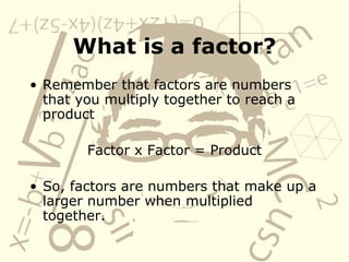 Greatest Common Factor Definition