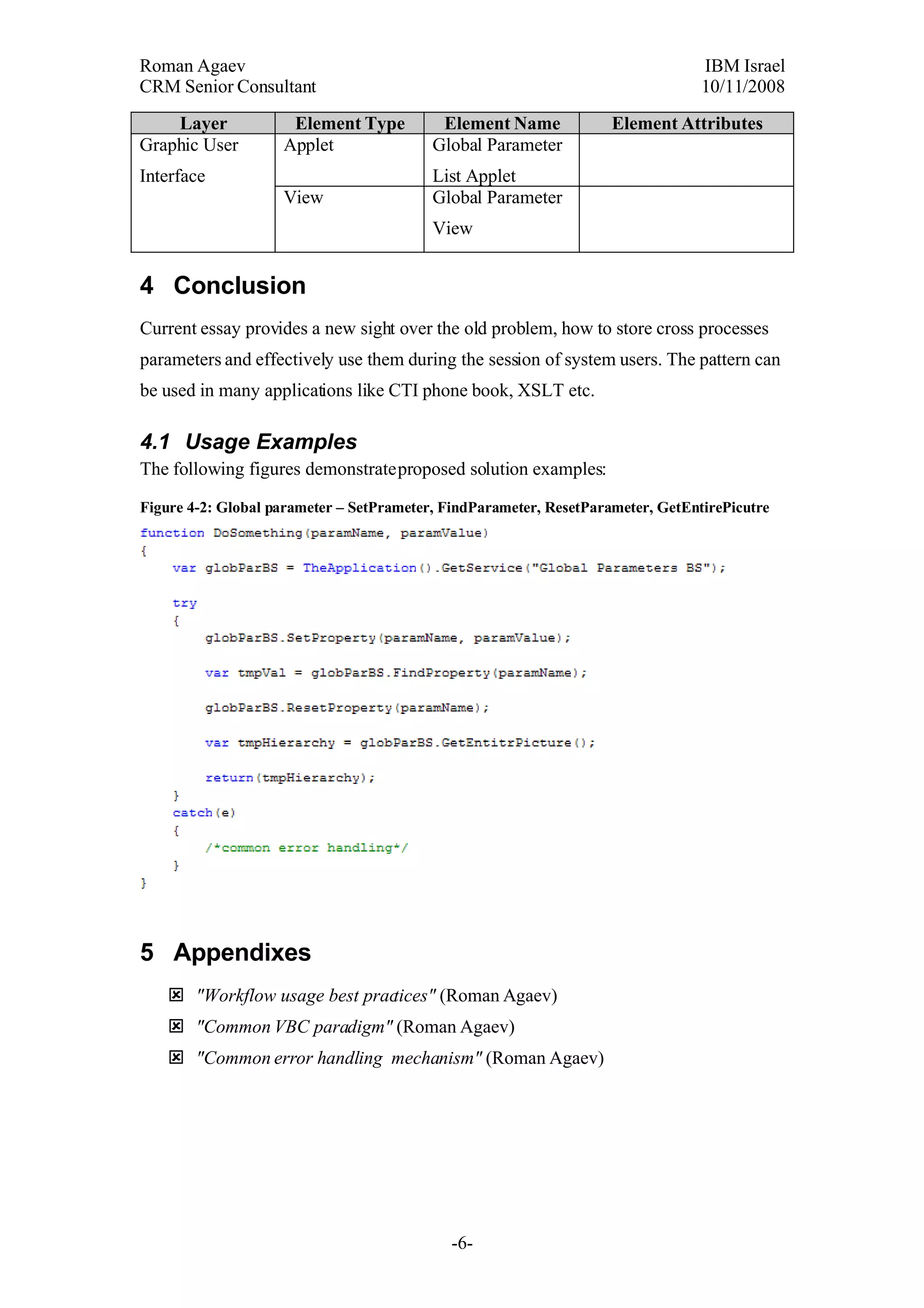 Common Global Parameters | ODT