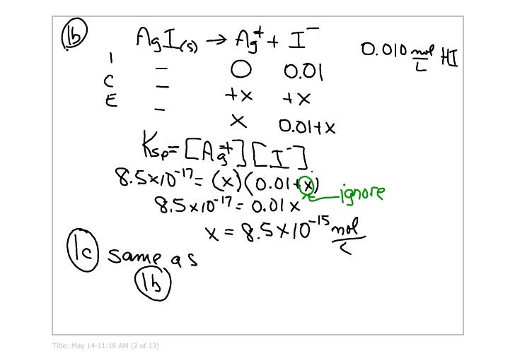 Common Ion Problems #2