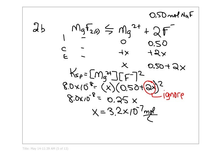 Common Ion Problems #2