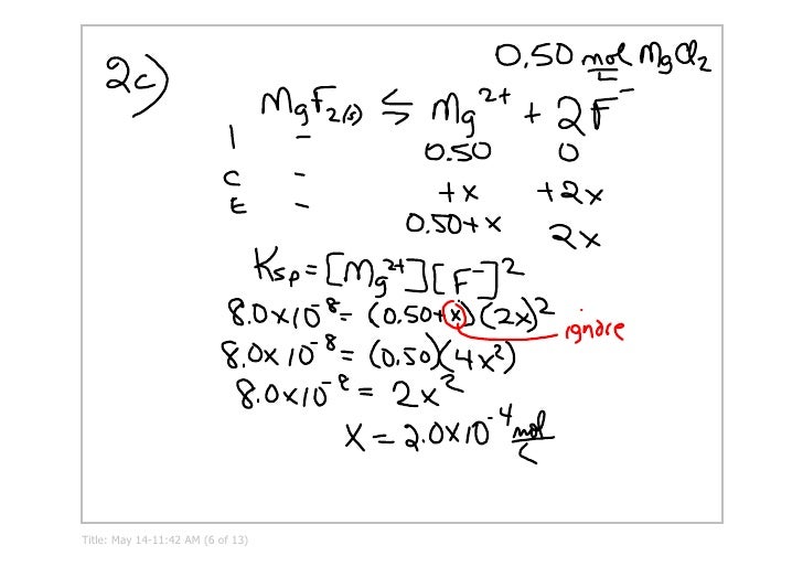 Common Ion Problems #2