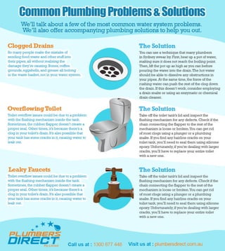 Common Plumbing Problems & Solutions | PDF