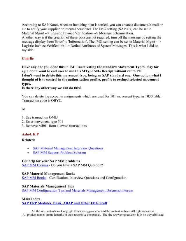 SAP MM Interview Questions | PDF