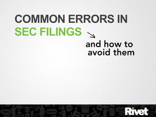 Common SEC Reporting Errors | PPT