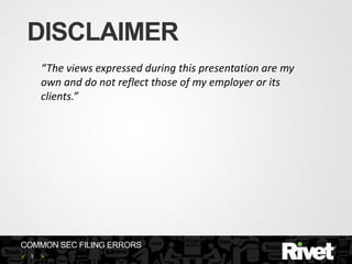 Common SEC Reporting Errors | PPT