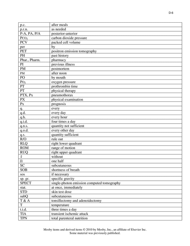 Common medical abbreviations & symbols | PDF