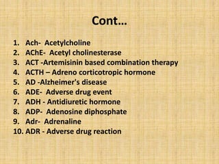 Common abbreviations use in pharmacology | PPTX