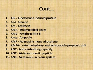 Common abbreviations use in pharmacology | PPTX