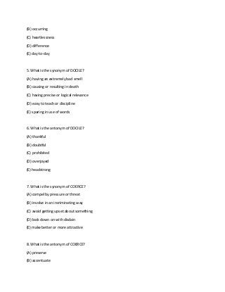 Common Act Vocabulary Words | PDF