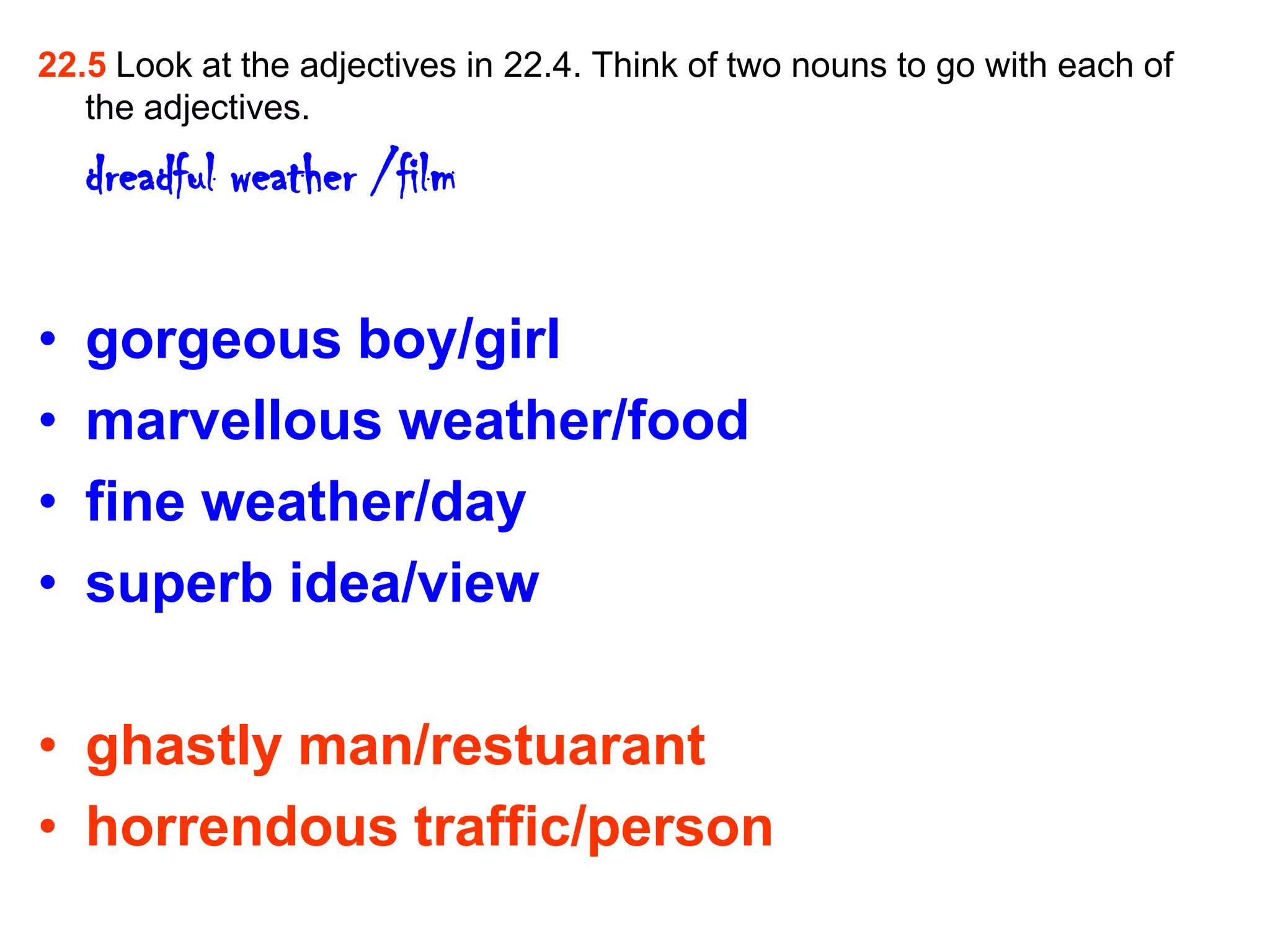 Common adjectives 1 | PDF