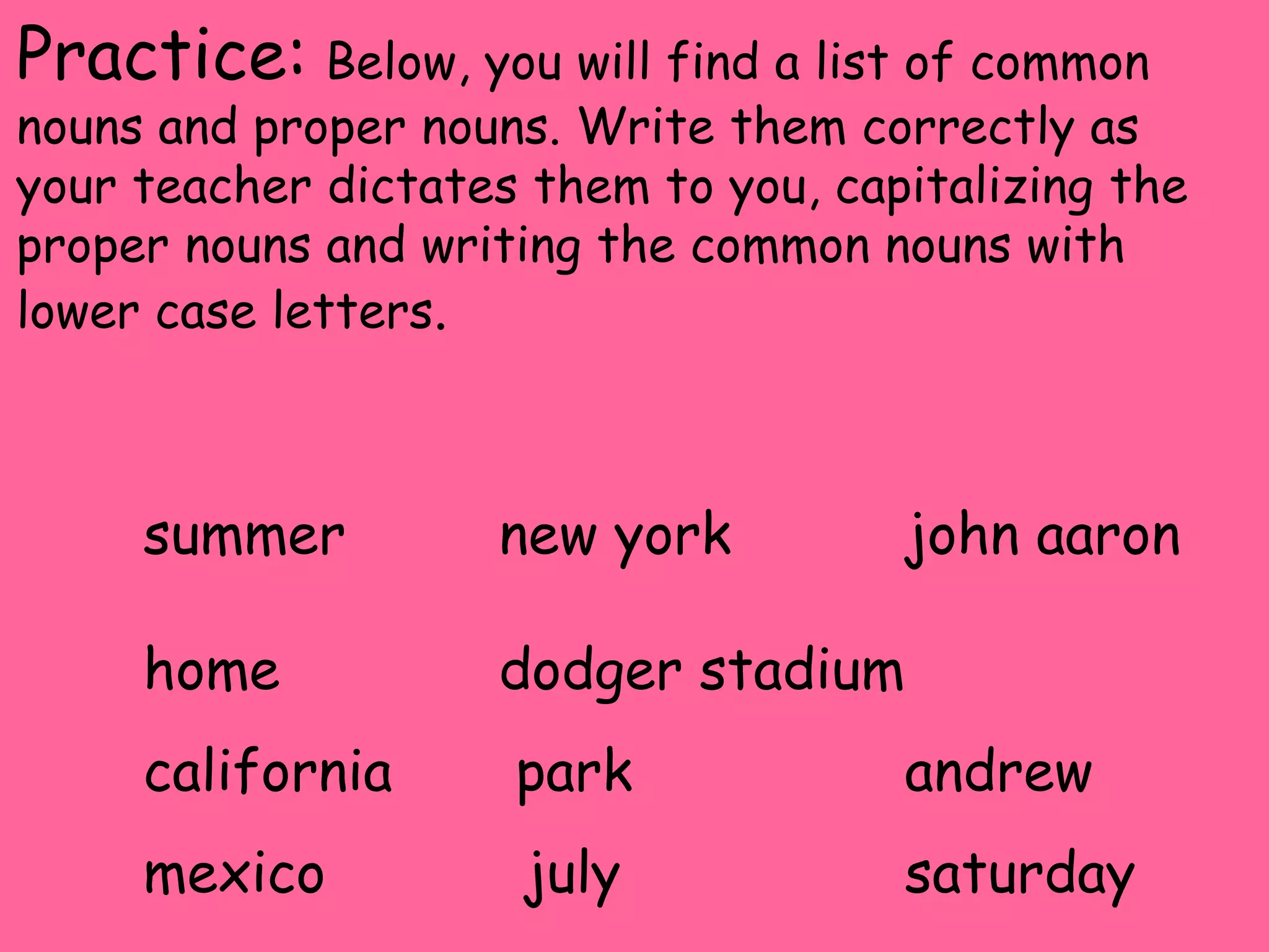 Common and proper nouns | PPT