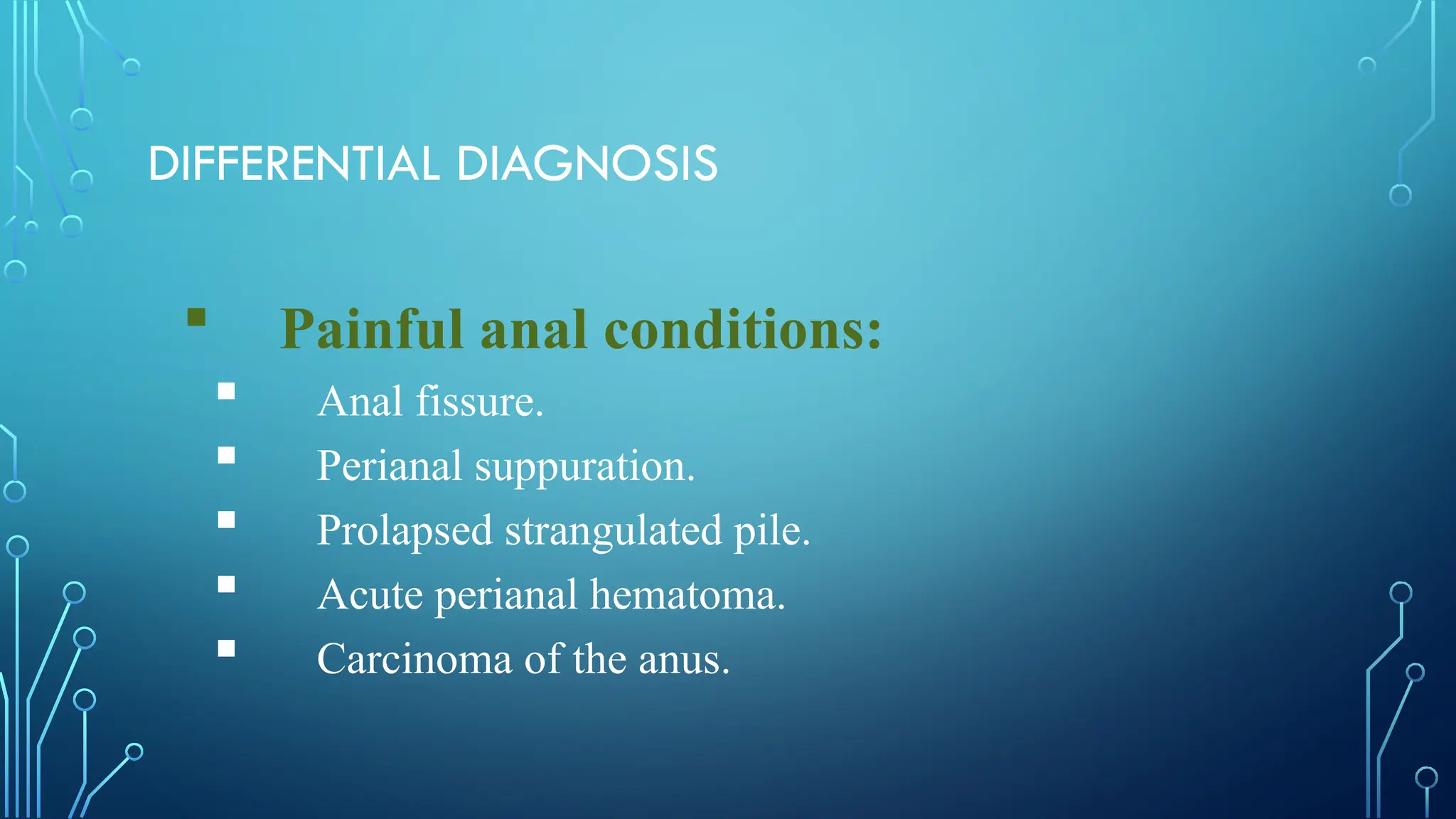 common anorectal diseases (hemorrhoids, anal fissure, rectal prolapse ...