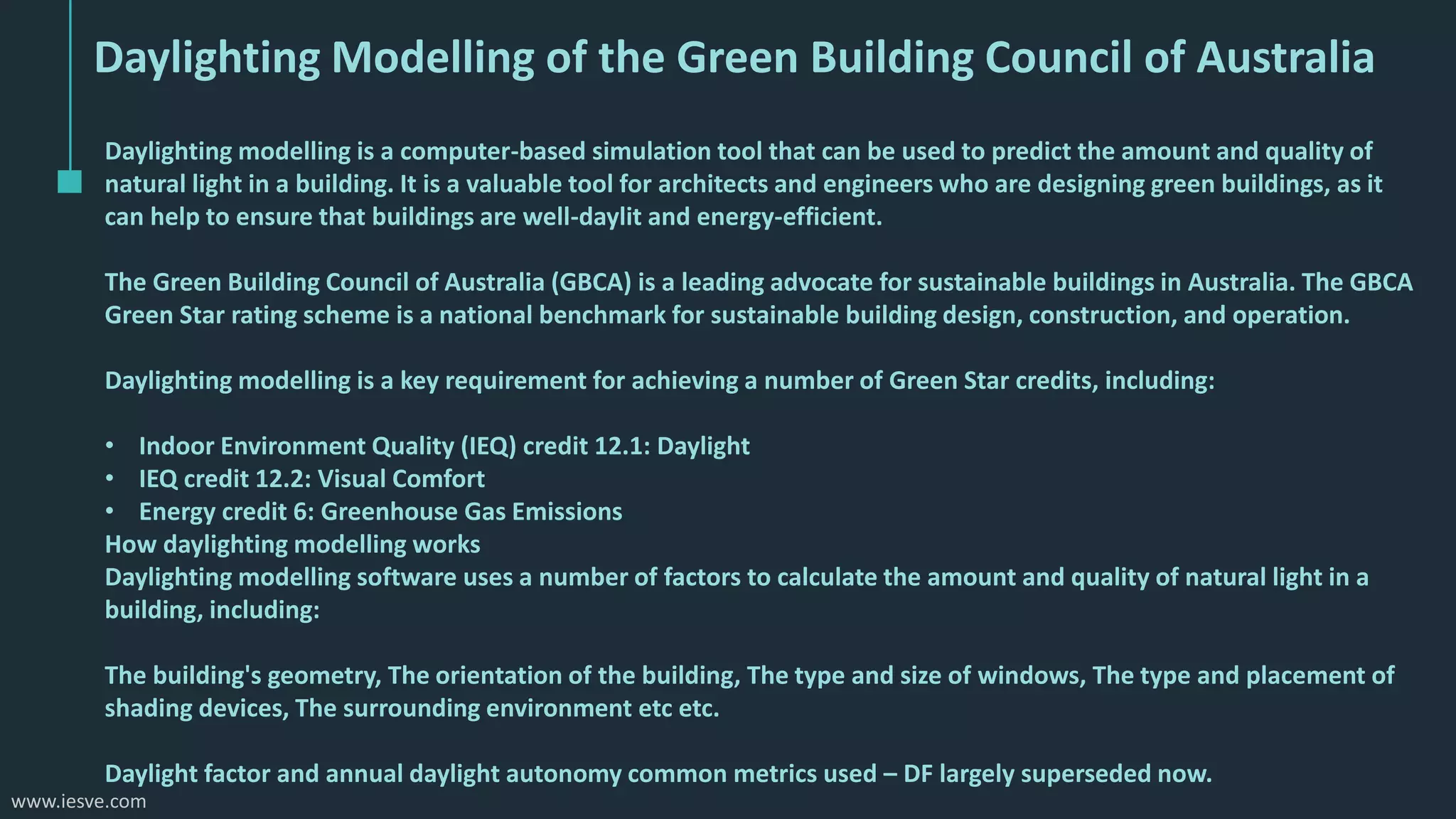 Common ANZ daylight / sunlight modelling approaches using IESVE. | PDF