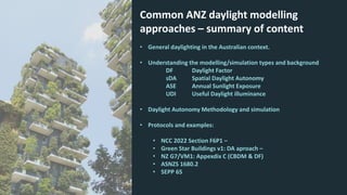 Common ANZ daylight / sunlight modelling approaches using IESVE. | PDF