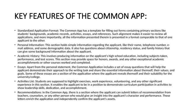 Common App - Learn Planning the Activity List with Rostrum Education. | PPT