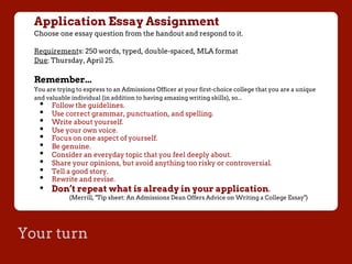 Common app essay question | PPT