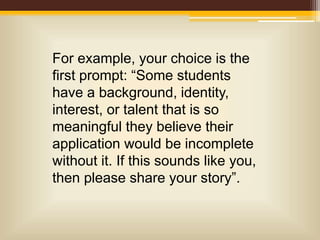 Common App Essay Questions | PPTX