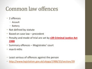 Common assault slides | PPT