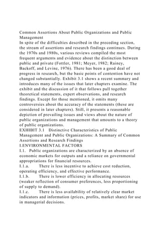 Common Assertions About Public Organizations and Public Management.docx