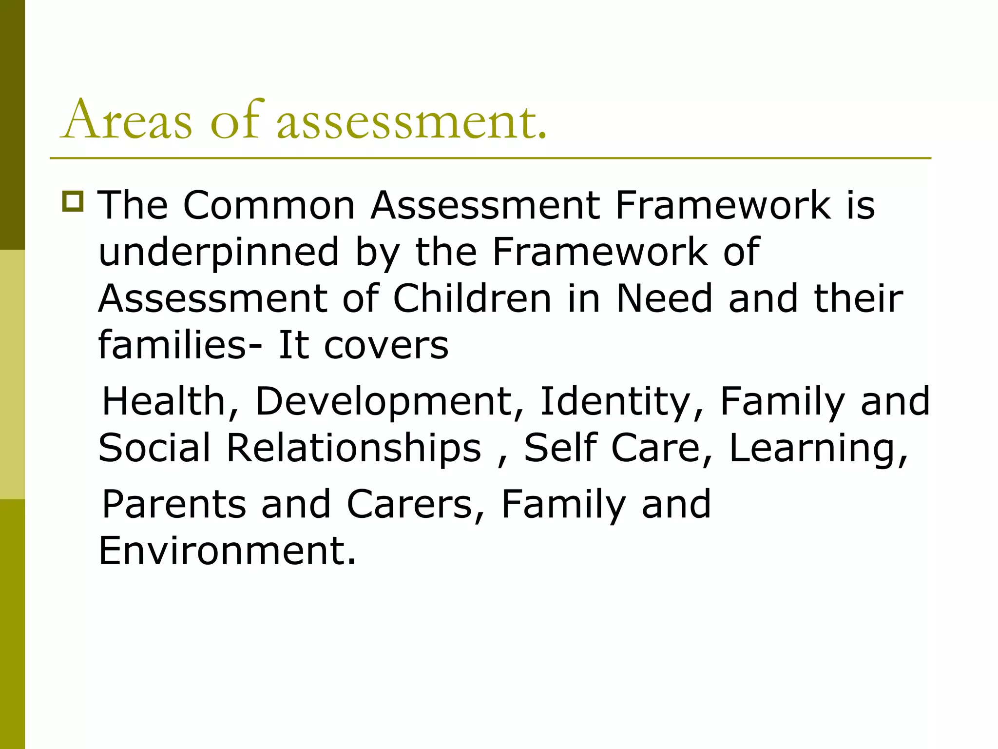 Common assessment framework | PPT