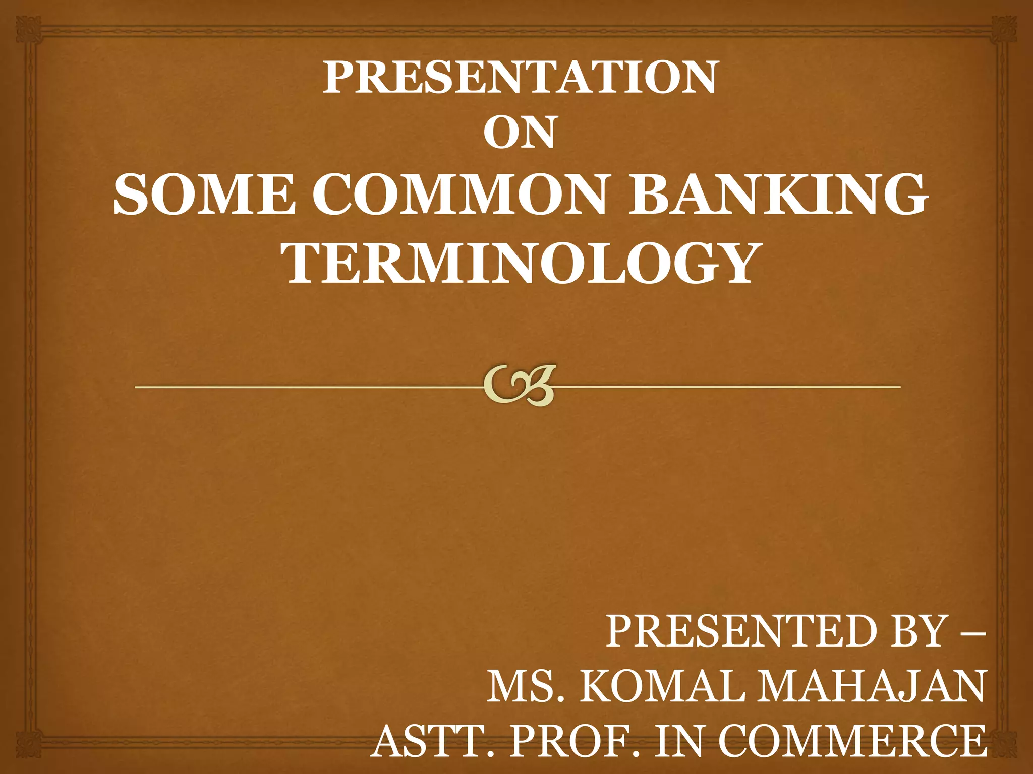 Common banking terminology | PPT