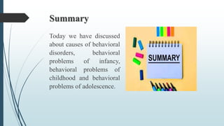 COMMON BEHAVIORAL PROBLEMS AND THEIR MANAGEMENT in PEDIATRICS | PPTX
