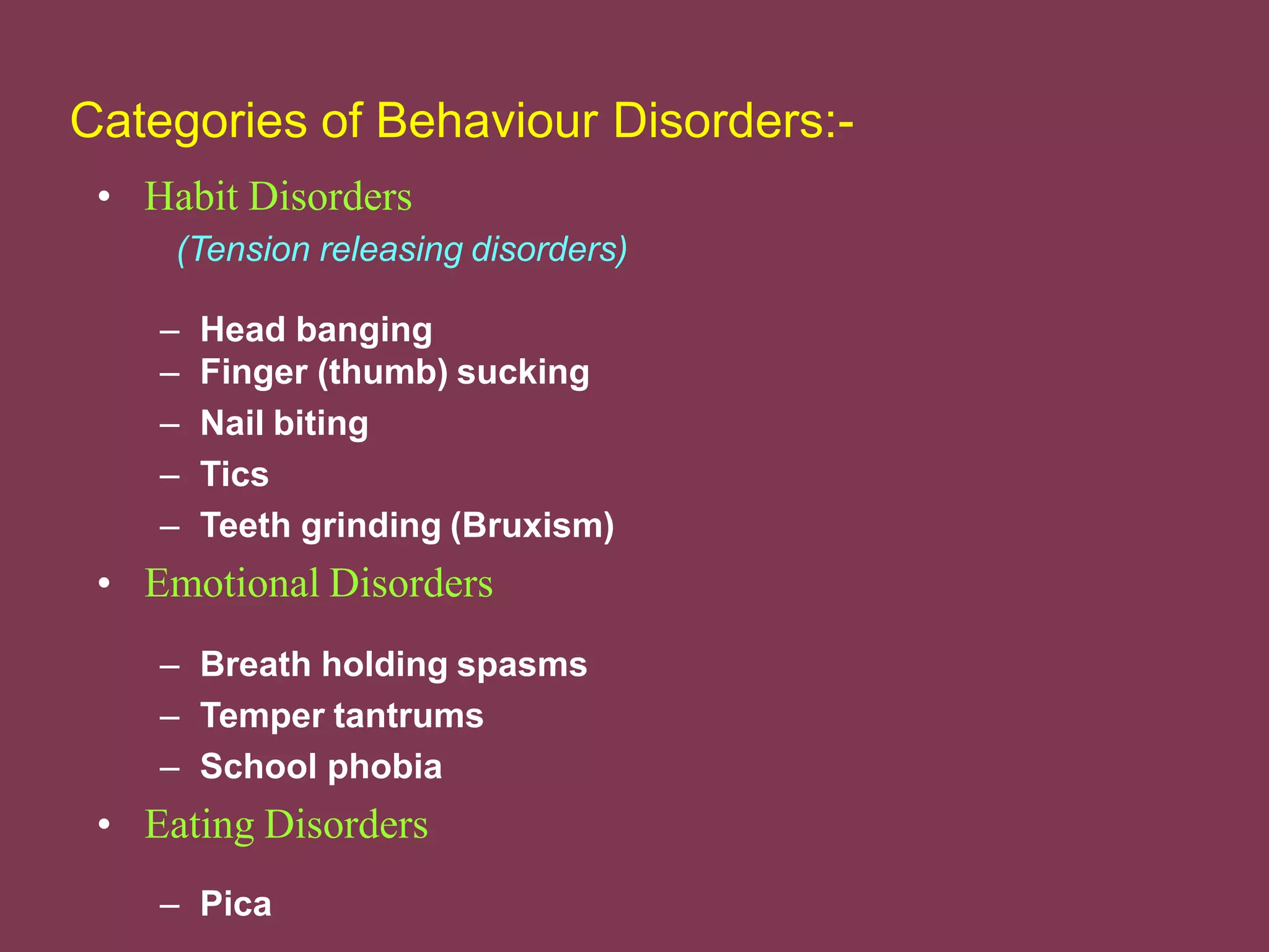 Common behavior disorder | PPTX