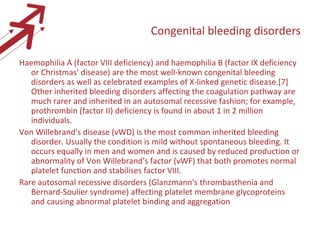 Common bleeding and clotting disorders | PPT