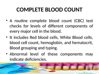 Common blood tests.pptx performed in the hospital | PPTX