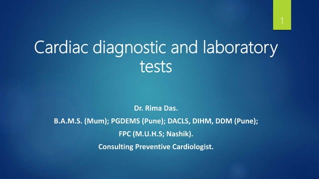 Cardiac diagnostics and laboratory tests | PPTX