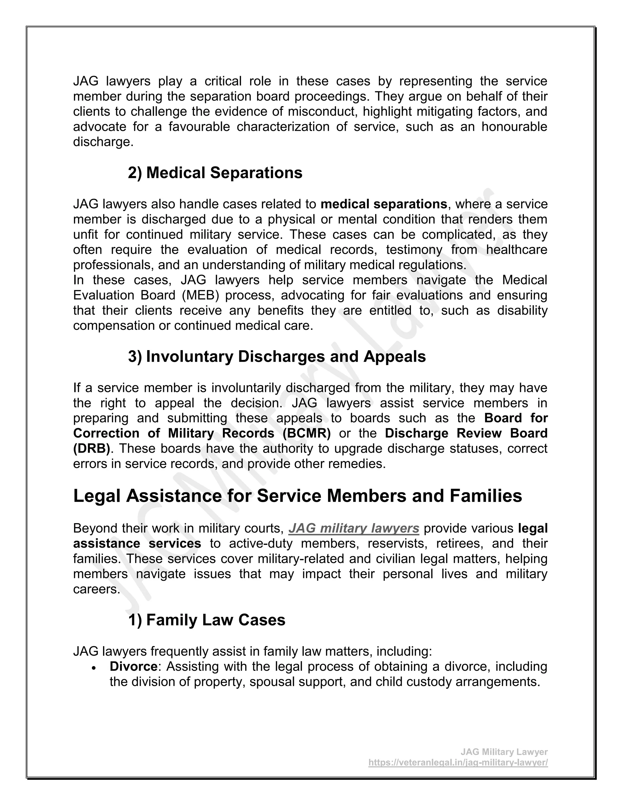 Common Cases Handled by JAG Military Lawyers in Military Courts | PDF ...