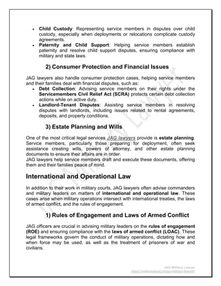 Common Cases Handled by JAG Military Lawyers in Military Courts | PDF
