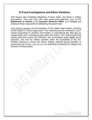 Common Cases Handled by JAG Military Lawyers in Military Courts | PDF ...