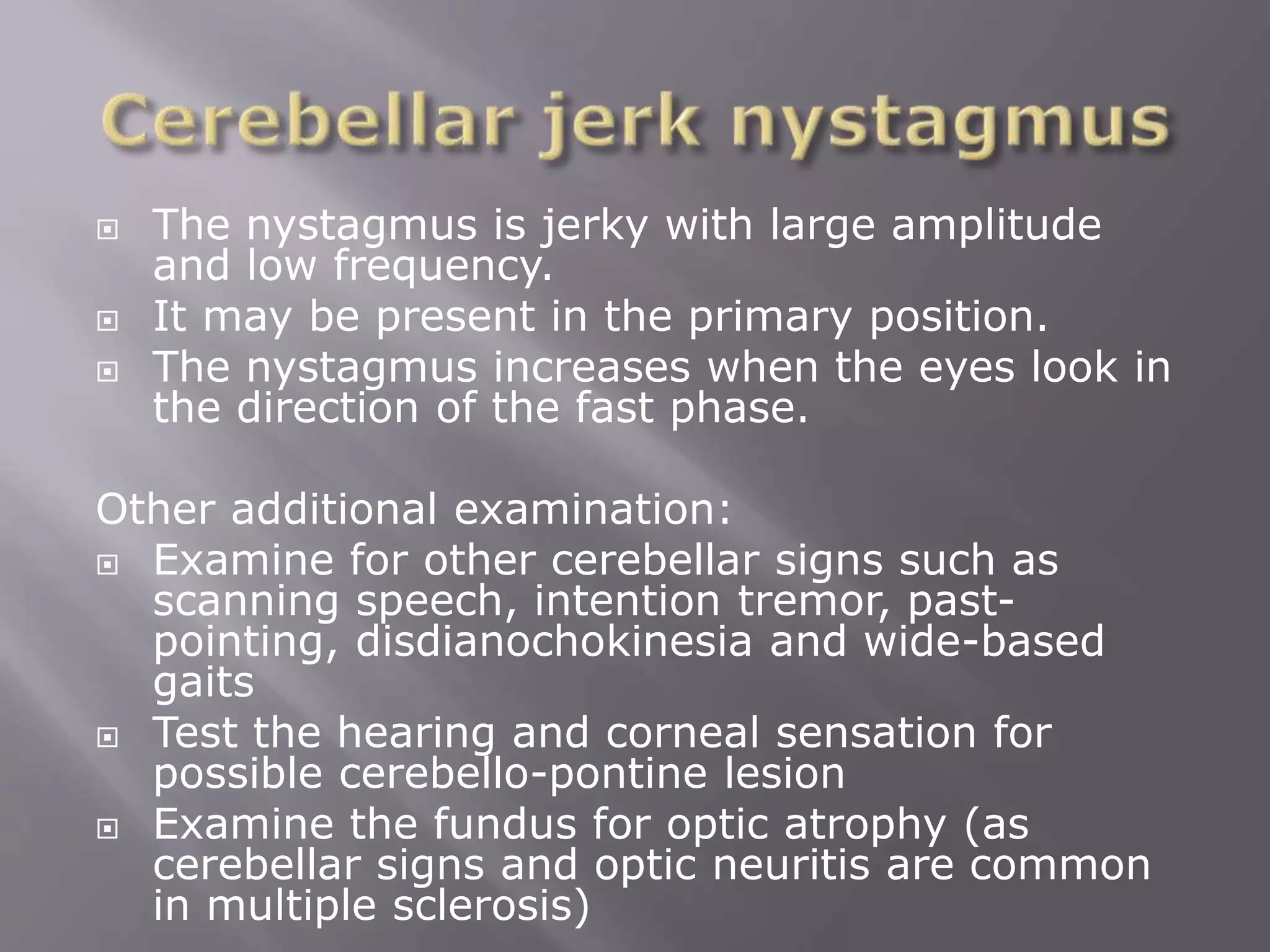 Common Cases: Nystagmus | PPTX
