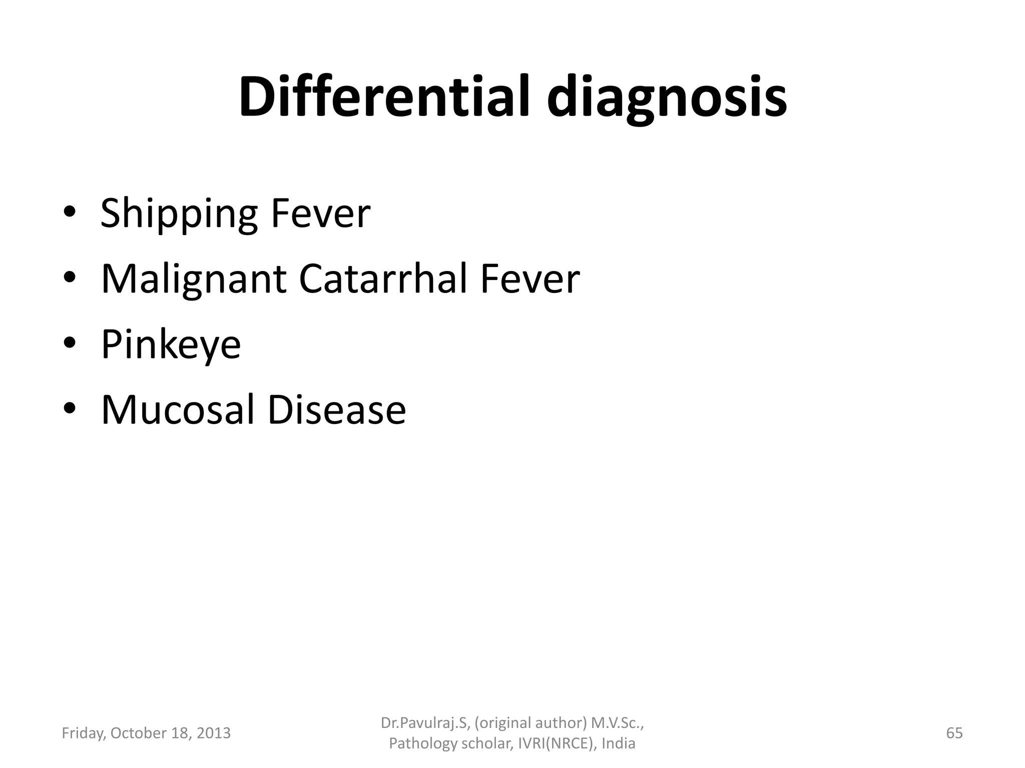 Common cattle diseases by Dr.Pavulraj.S, M.V.Sc., Pathology scholar ...