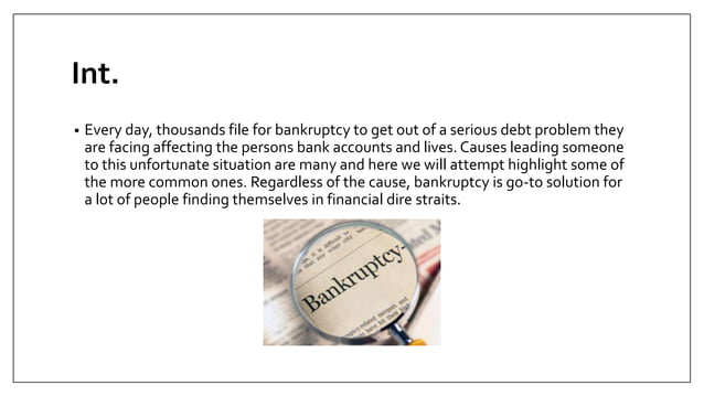 Common causes of bankruptcy | PPT