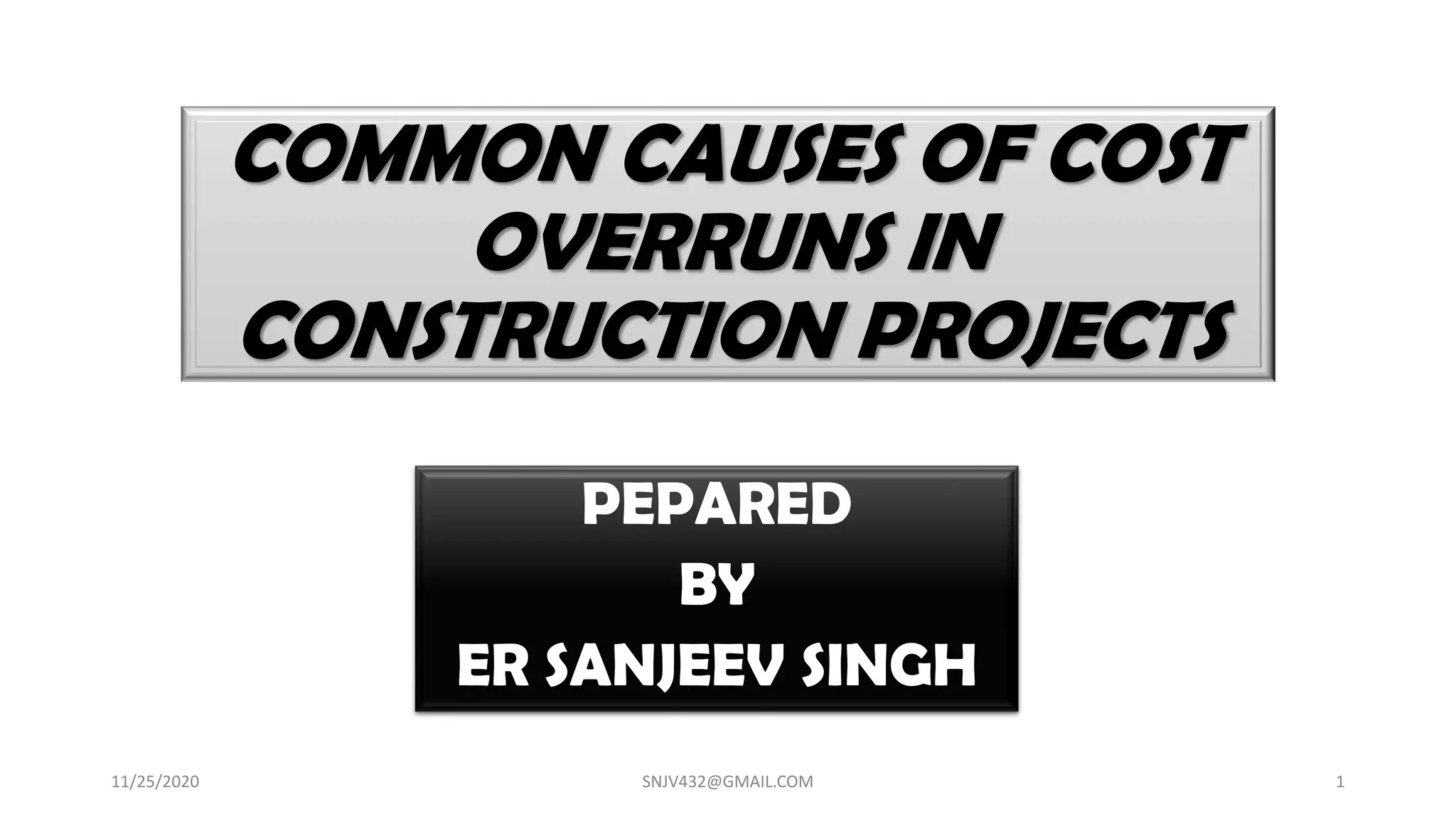 Common causes of cost overruns in construction projects | PDF