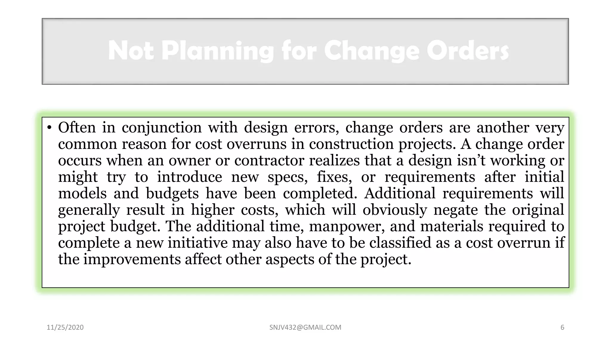 Common causes of cost overruns in construction projects | PDF