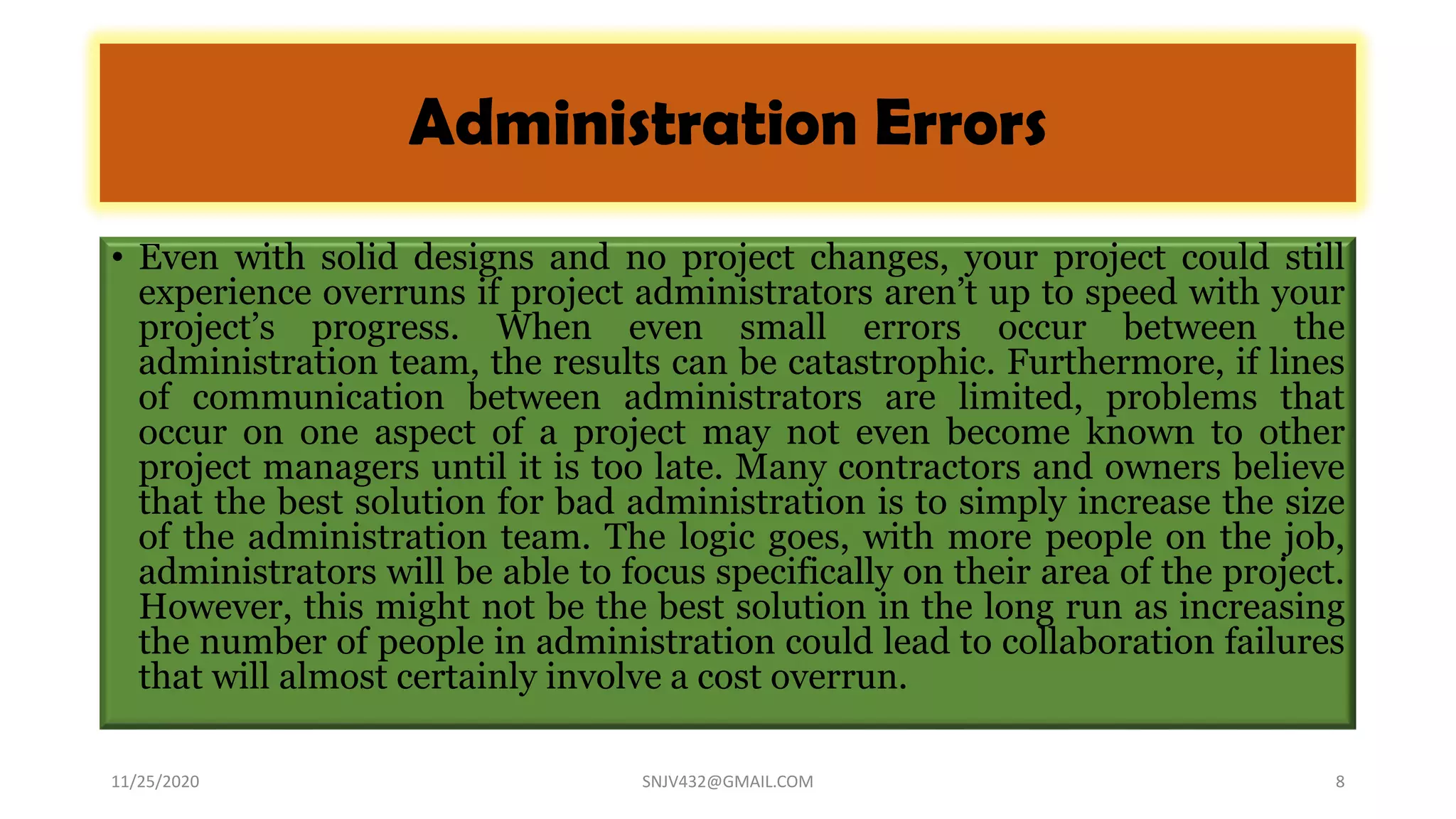 Common causes of cost overruns in construction projects | PDF