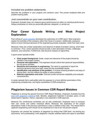 Common CDR Report Mistakes for Skill Assessment Engineers Must Avoid | PDF