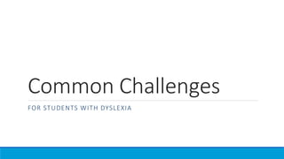 Common challenges | PPTX | Education