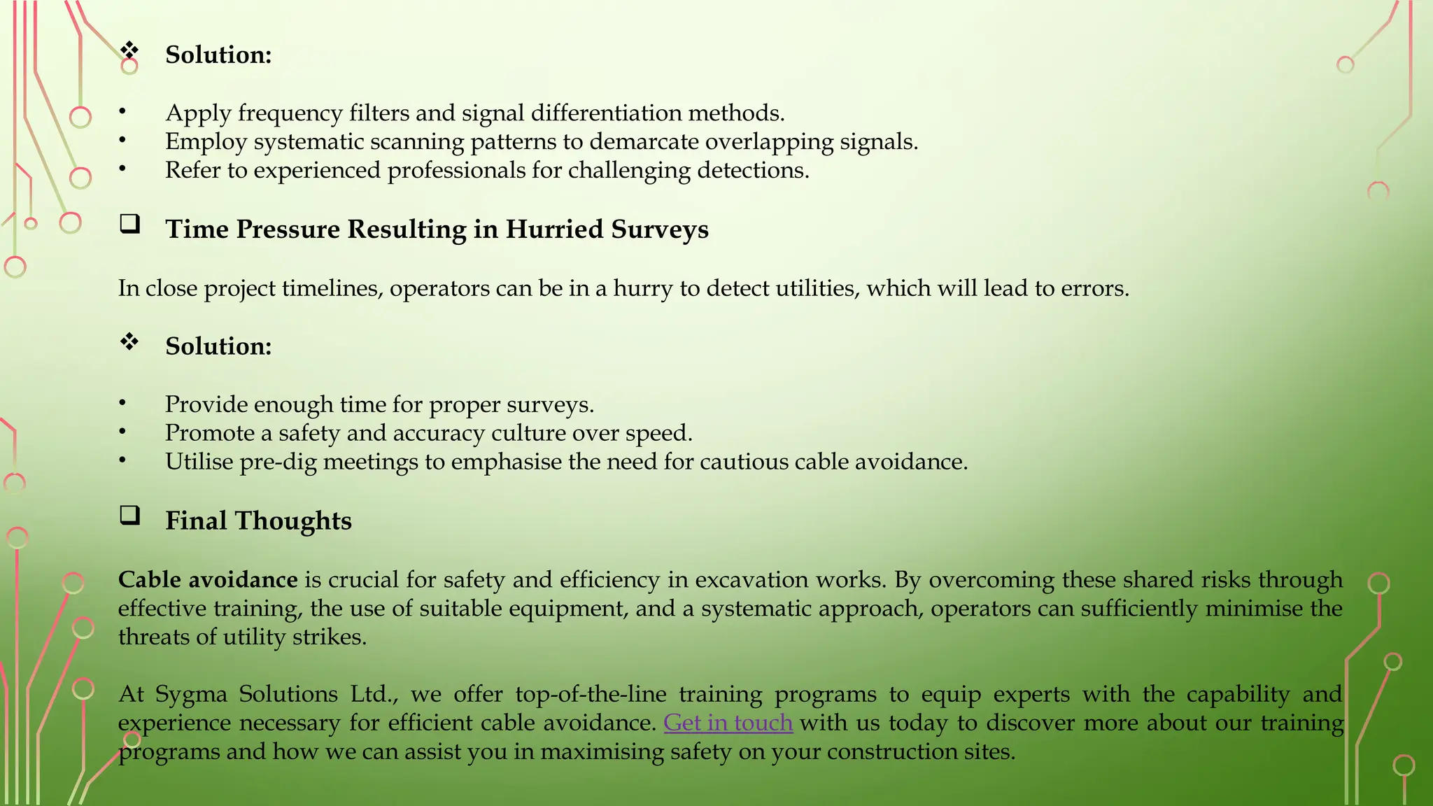 COMMON CHALLENGES IN CABLE AVOIDANCE AND HOW TO OVERCOME THEM | PPTX