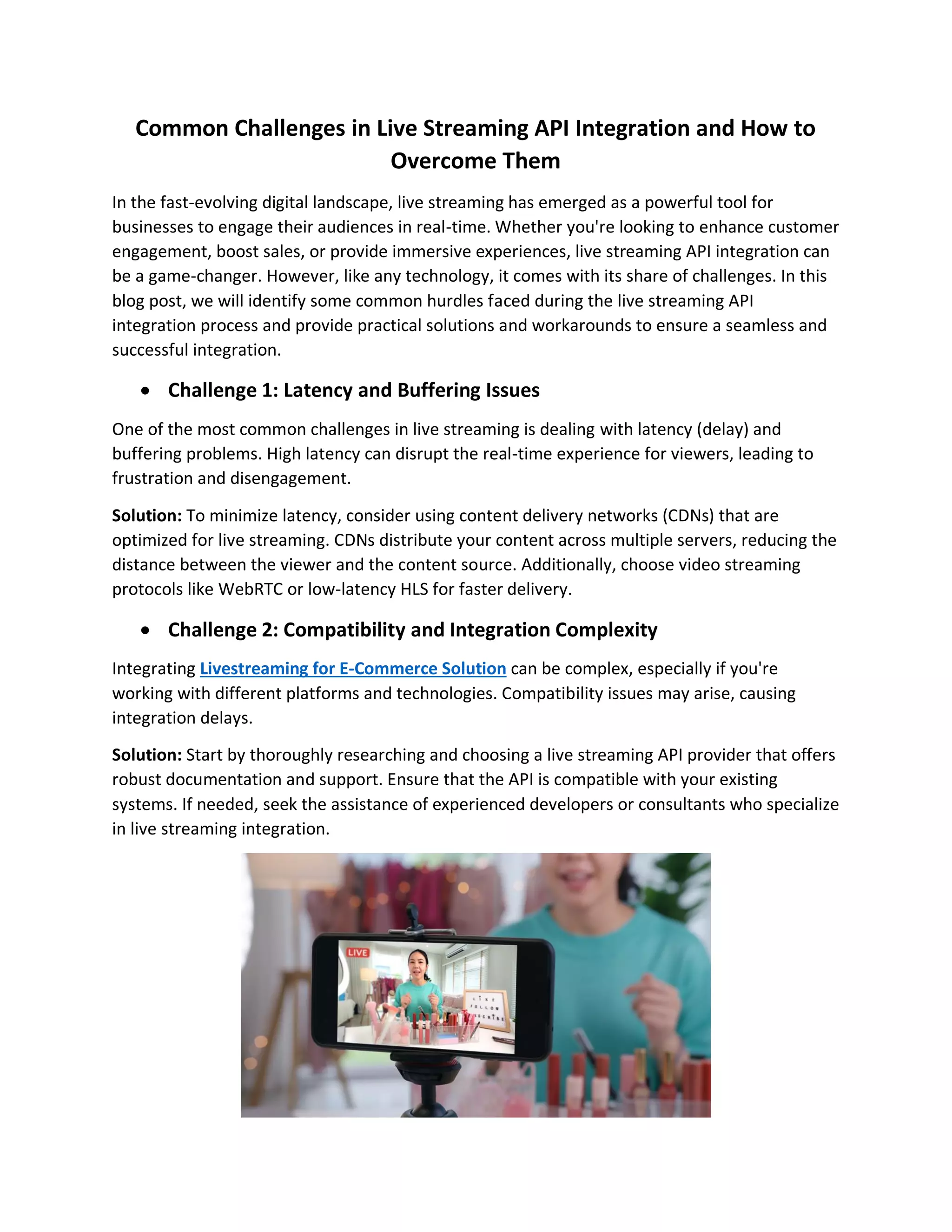 Common Challenges in Live Streaming API Integration and How to Overcome ...