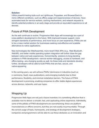 Navigating the Challenges in PWA Development | PDF